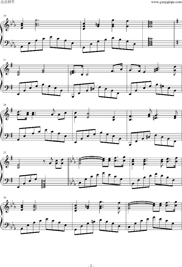 piano sheet music -Sempre Sempre - www.gangqinpu.com