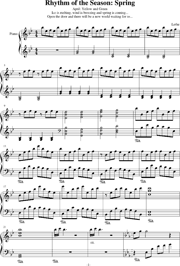 Rhythm of the Season: Spring，Rhythm of the Season: Spring钢琴谱，Rhythm of ...