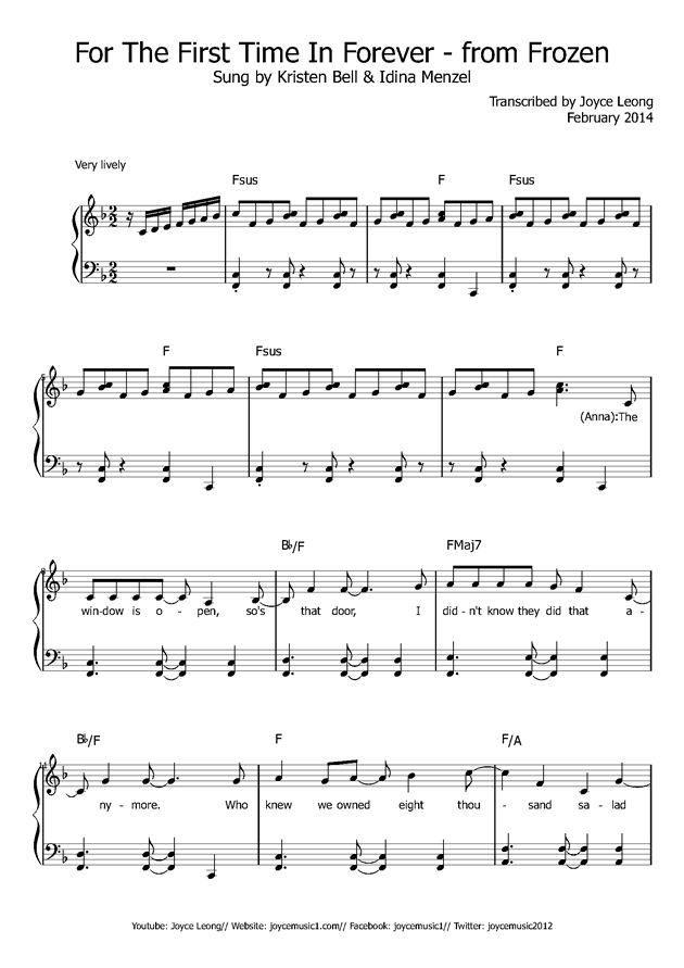 for the first time forever，for the first time forever钢琴谱，for the first ...