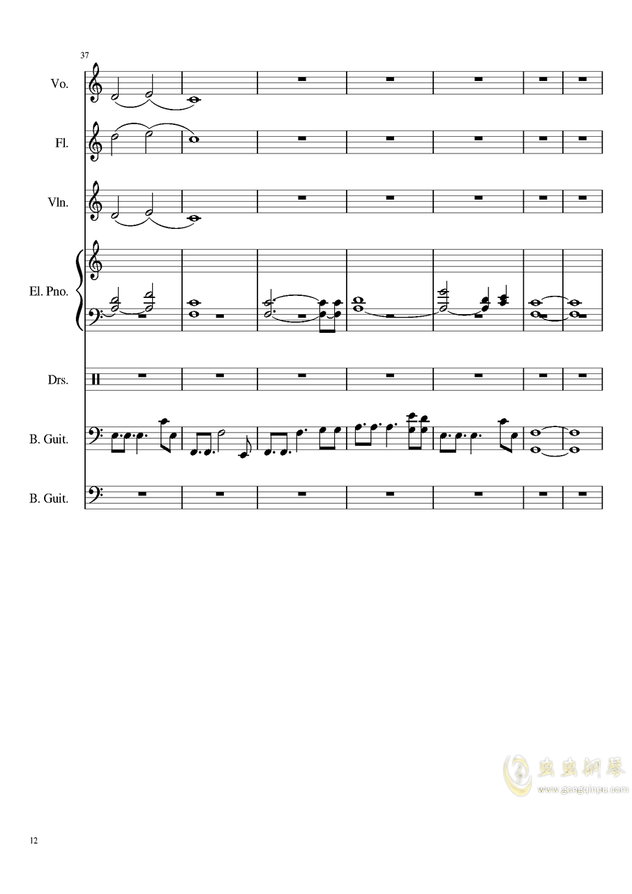 Intro - The xx，Intro - The xx钢琴谱，Intro - The xxC调钢琴谱，Intro - The xx钢琴谱 ...